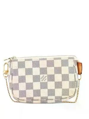 LOUIS VUITTON Louis Vuitton Pochette Accessoires Damier Mini Clutch Bag White