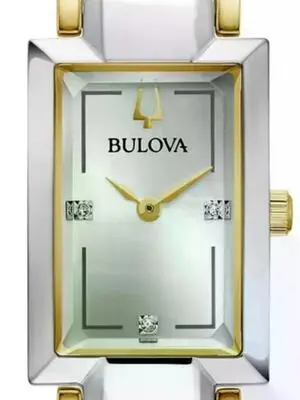 Bulova Classic Rectangular Watch With Diamond Markers