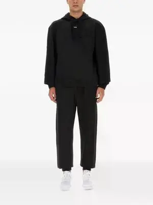 Hugo Logo-print Tracksuit In Cotton Terry - Black