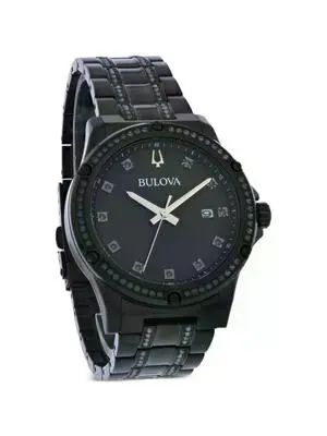 Bulova 42mm Crystal Watch - Black