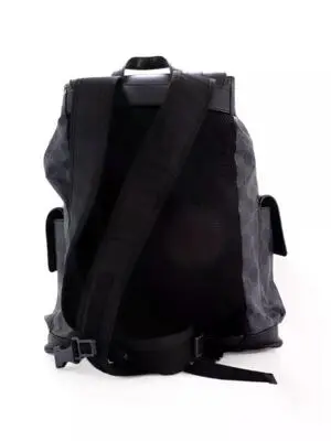 Gucci Double Pocket Buckle Gg Coated Canvas Large Backpack