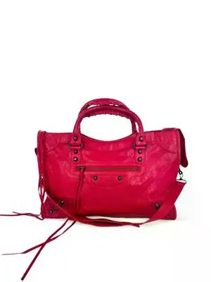 Balenciaga Motorcycle City Leather Tote Bag Red