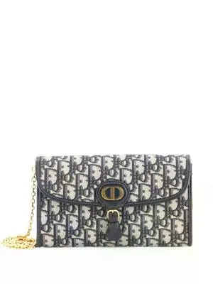 Dior Bobby Pouch With Chain Oblique Canvas East West Clutch Bag - Blue