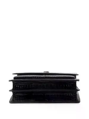 Saint Laurent Sunset Crocodile Embossed Leather Medium Crossbody Bag