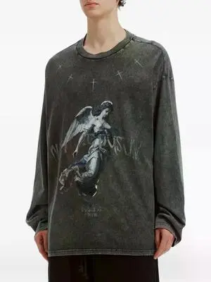 FIVE CM Angel-print Long-sleeved T-shirt