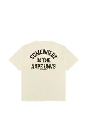 AAPE BY *A BATHING APE Logo-print Cotton T-shirt - Neutrals
