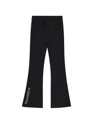 Izzue Logo-print Flared Trousers - Black