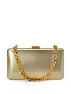 Ralph Lauren Small Franki Metallic Leather Clutch Bag - Gold