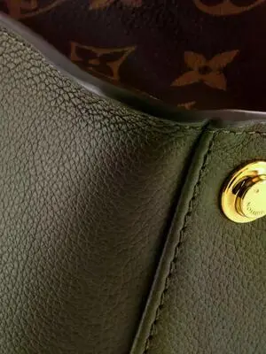 LOUIS VUITTON On My Side Leather With Monogram Canvas Mm Tote Bag