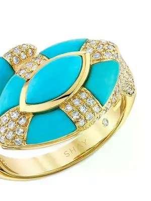 Shay Evil Eye Turquoise And Diamond Ring
