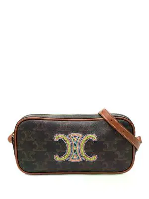 Celine 2022 Mini Triomphe Cuir Coated Canvas Camera Bag Shoulder Bag - Brown
