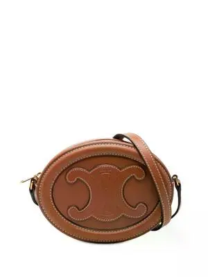 Celine 2022 Small Calfskin Cuir Triomphe Oval Crossbody Bag - Brown