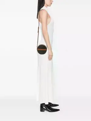 Celine 2021 Triomphe Coated Canvas Round Purse On Strap Crossbody Bag - Brown
