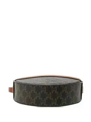 Celine 2021 Triomphe Coated Canvas Round Purse On Strap Crossbody Bag - Brown