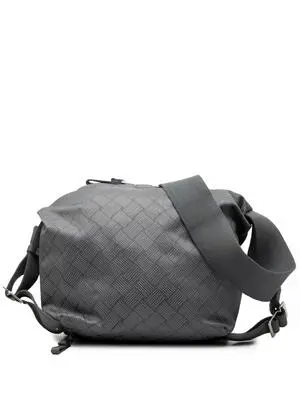 Bottega Veneta 2012-2026 Nylon Intrecciato Trekking Shoulder Bag - Grey