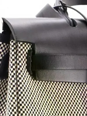 Hermès Herbag Zip Criss Viking Toile And Leather 31 Shoulder Bag - Black