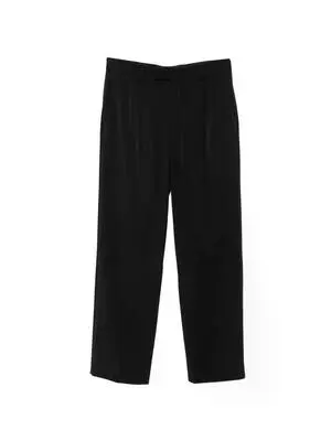 Karl Lagerfeld Pleated Logo-patch Trousers - Black