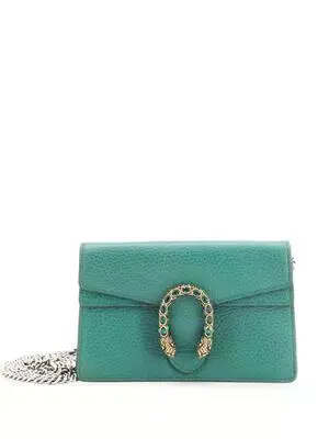 Gucci Dionysus Bag Leather Super Mini Clutch Bag - Green