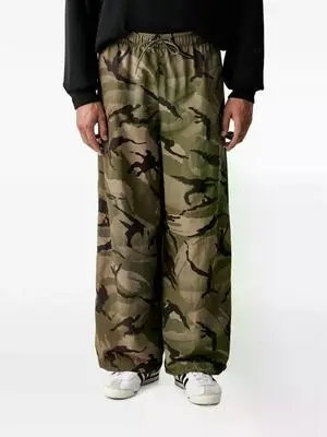 Adidas Seasonal Essentials Camo Woven Parachute Tracksuit Bottoms - Green