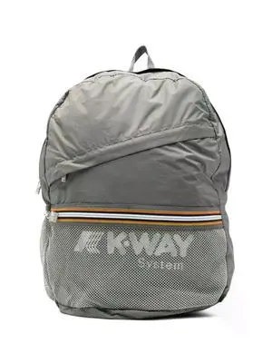 K-WAY Mesh-panel Logo-print Backpack - Grey