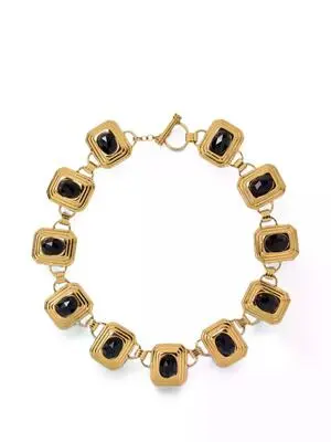 Alessandra Rich Crystal-embellished Geometric-link Necklace - Gold
