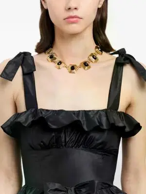 Alessandra Rich Crystal-embellished Geometric-link Necklace