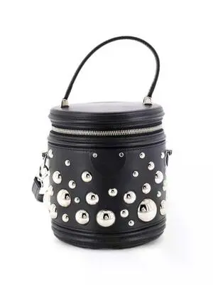 LOUIS VUITTON Cannes Handbag Yayoi Kusama Embellished Leather Satchel - Black