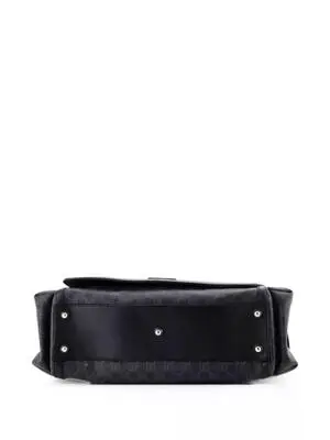 Gucci Web Strap Diaper Bag Gg Coated Canvas Small Crossbody Bag - Black