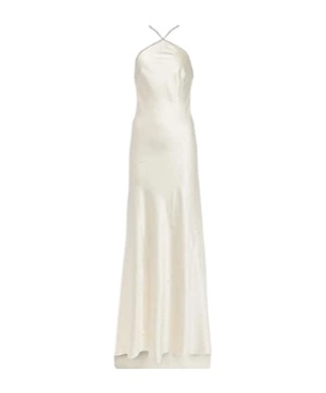 Roland Mouret Bridal Embellished Silk Satin Gown - White