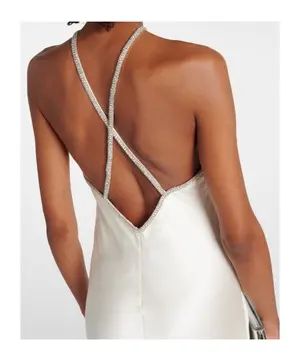 Roland Mouret Embellished Silk Satin Gown