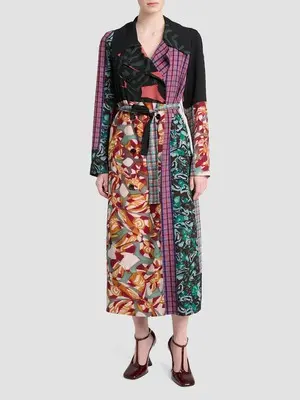 Dries Van Noten Patchwork Printed Trench Coat