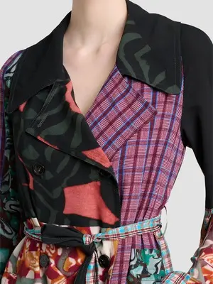 Dries Van Noten Patchwork Printed Trench Coat