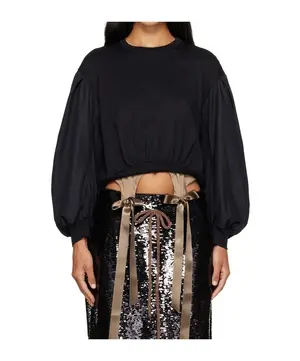 Simone Rocha Puff Sleeve Balloon Long-sleeved T-shirt - Black