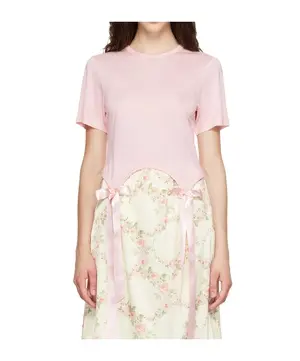Simone Rocha Bow Tail Easy T-shirt - Soft Pink