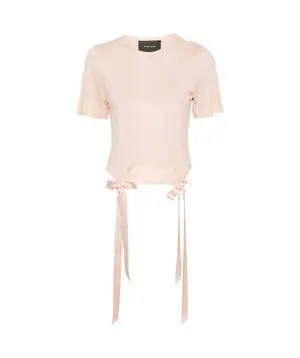 Simone Rocha Bow Detail Ribbed T-shirt - Soft Pink