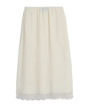 Simone Rocha Lace-trimmed Midi Skirt - Cream