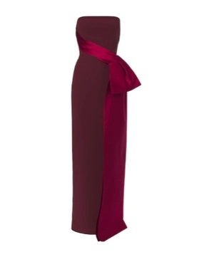 Roland Mouret Draped Crêpe Bustier Gown - Wine Red
