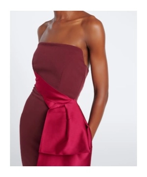 Roland Mouret Draped Crêpe Bustier Gown