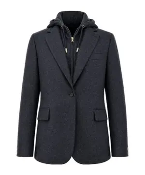 Eleventy Hooded Single-breasted Blazer - No