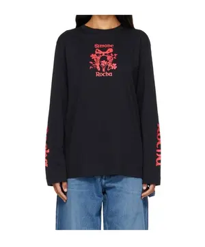 Simone Rocha Printed Long-sleeved T-shirt - Black/red