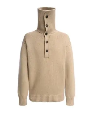Malo Button-fastening Ribbed-collar Knit