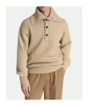 Malo Button-fastening Ribbed-collar Knit