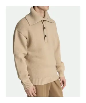 Malo Button-fastening Ribbed-collar Knit