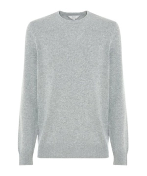 Malo Crew Neck In Luxury Cashmere - Cement