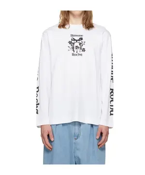 Simone Rocha Printed Long-sleeved T-shirt - White/black