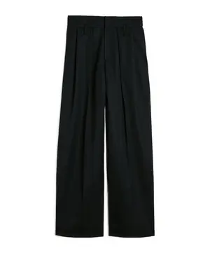 Simone Rocha Peeling-waist Wide-leg Trousers - Black