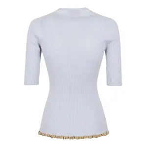 Gabriela Hearst Ribbed Trim Knit Top