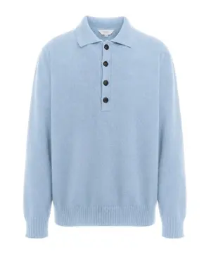 Malo Fine Knit Long Sleeve Polo Shirt - No