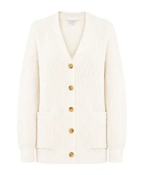 Malo Long-sleeve V-neck Cardigan - White