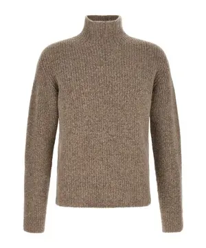 ROBERTO COLLINA Turtleneck Knit Top - Beige